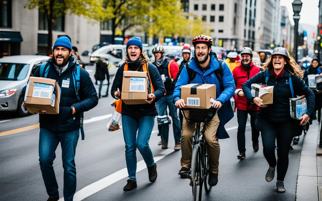 Pick Up Parcel Vs. Courier Truck Delivery